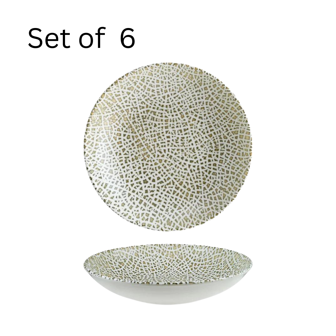 Porcelain Coupe Bowl Set of 6 for Pasta & Salads | Bonna Lapya Wood ...