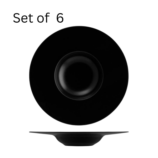 BONNA NOTTE ROUND DEEP PLATE 300mm, 360ml. Extra-large, black porcelain ...