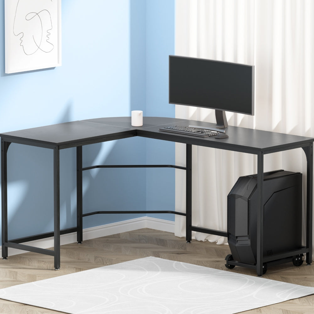 Artiss Computer Desk L-Shape CPU Stand Black 147CM – King of Knives