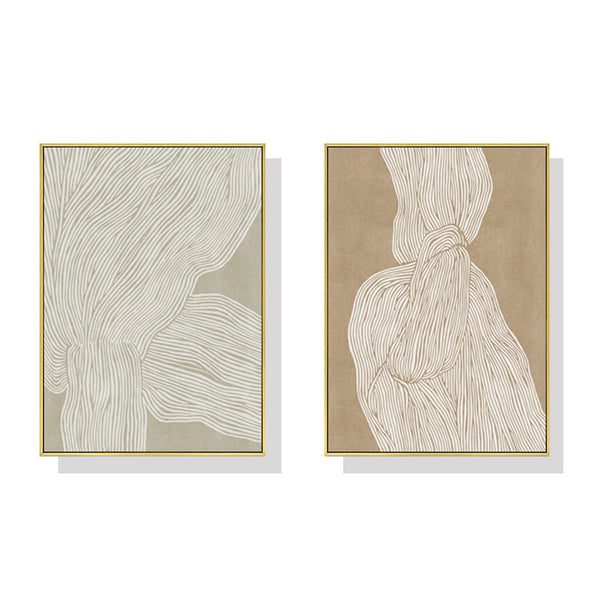 Artime Wall Art 40cmx60cm Abstract Line 2 Sets Gold Frame Canvas – King ...